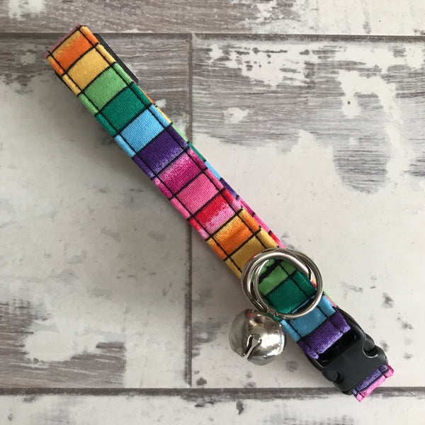 Rainbow Stripes - Cat Collar – The Black Dog Company